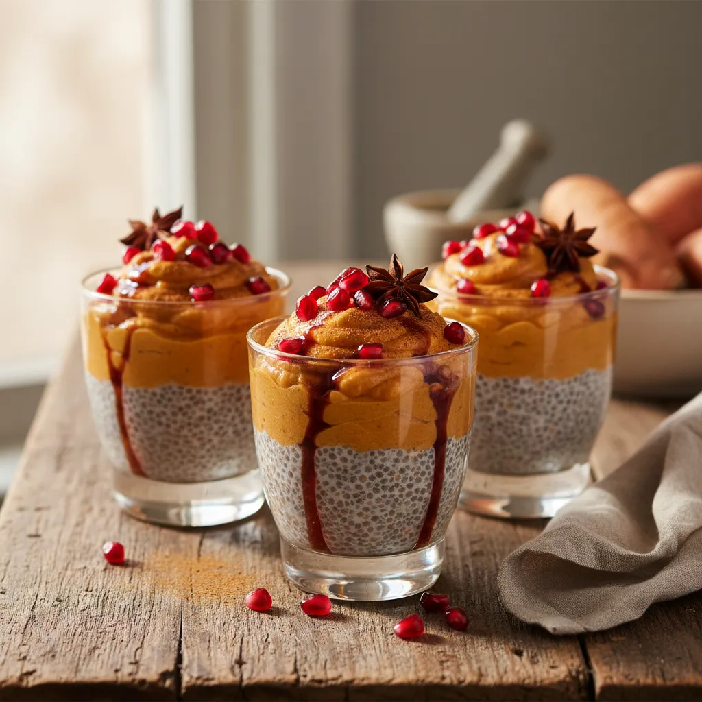 Cinnamon-Spiced Sweet Potato Chia Pudding Parfaits with Pomegranate ...