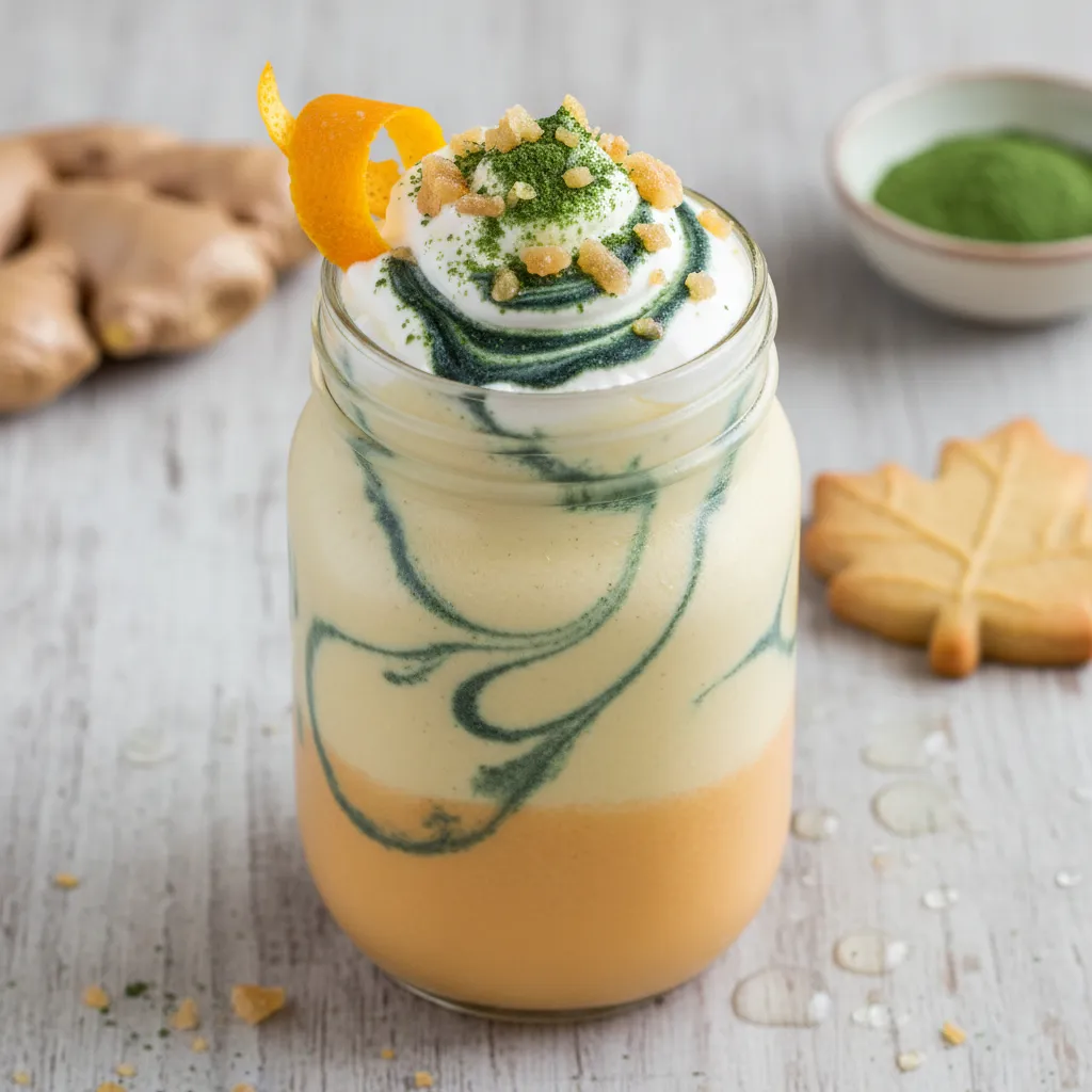 Ginger Maple Creamsicle Smoothie with Spirulina Swirl · All Special Recipes