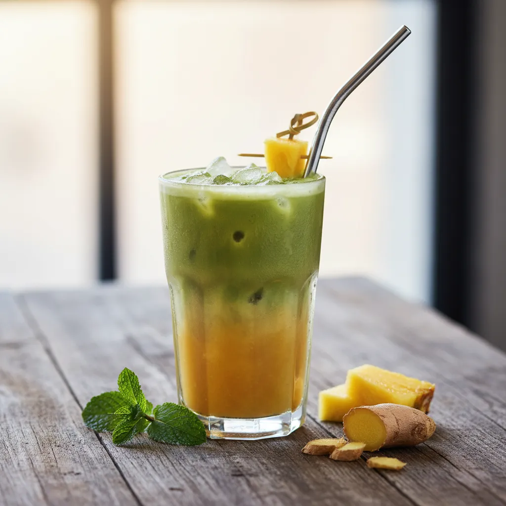 Pineapple Ginger Iced Matcha Latte Fusion · All Special Recipes