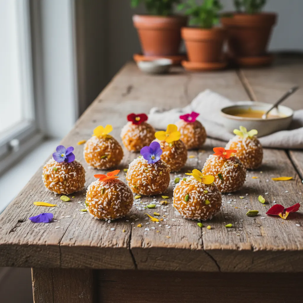 Surprising Sweet Potato and Edible Flower Bliss Bites · All Special Recipes